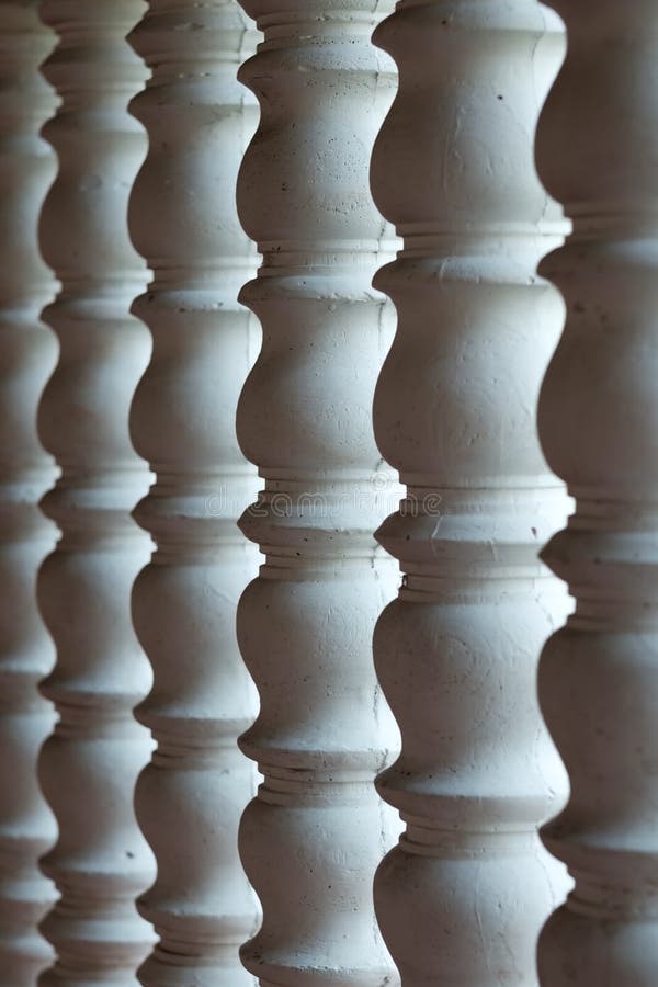 Several White Curved Columns in One Row. Stock Image - Image of white ...