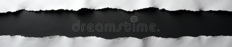 Several White Paper Strips, Irregular Tear, Black Backdrop , Texture ...