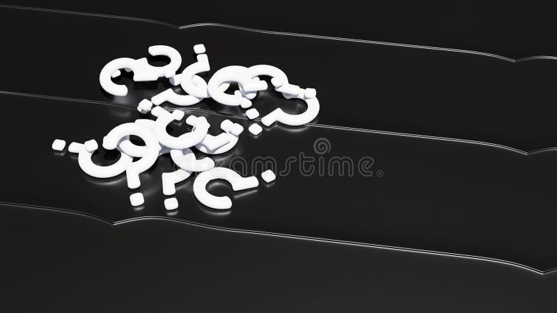 Several White Question Mark are Pop-up Appearing with One Gold at End ...