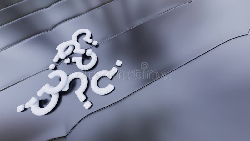 Several White Question Mark are Pop-up Appearing with One Gold at End ...