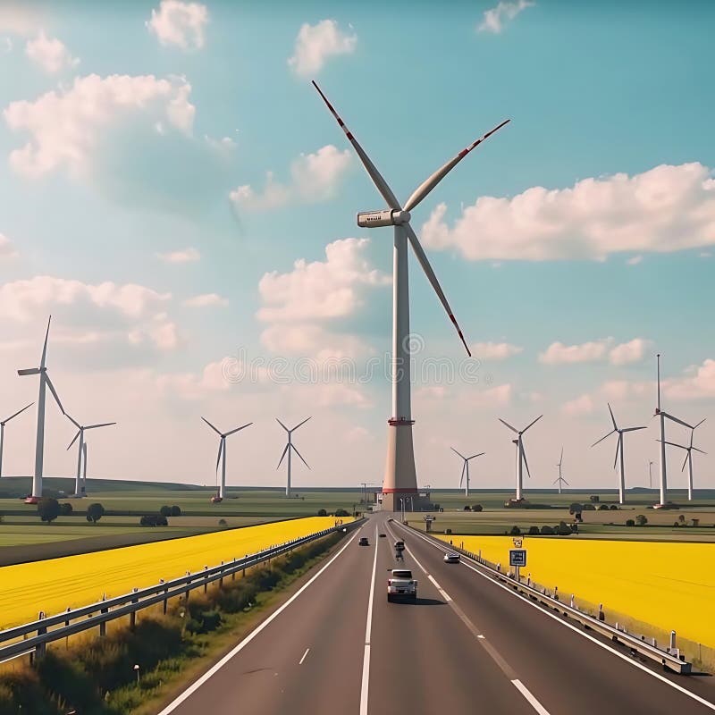 Several Wind Power Plants Assembled on Site and Connected into a ...