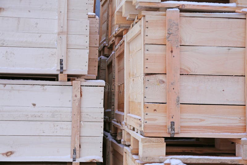 Several wooden crates stock image. Image of packing, shipping - 49297241