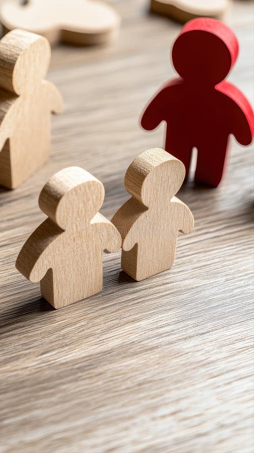 Several Wooden Figures Representing a Couple Symbolizing Team Building ...