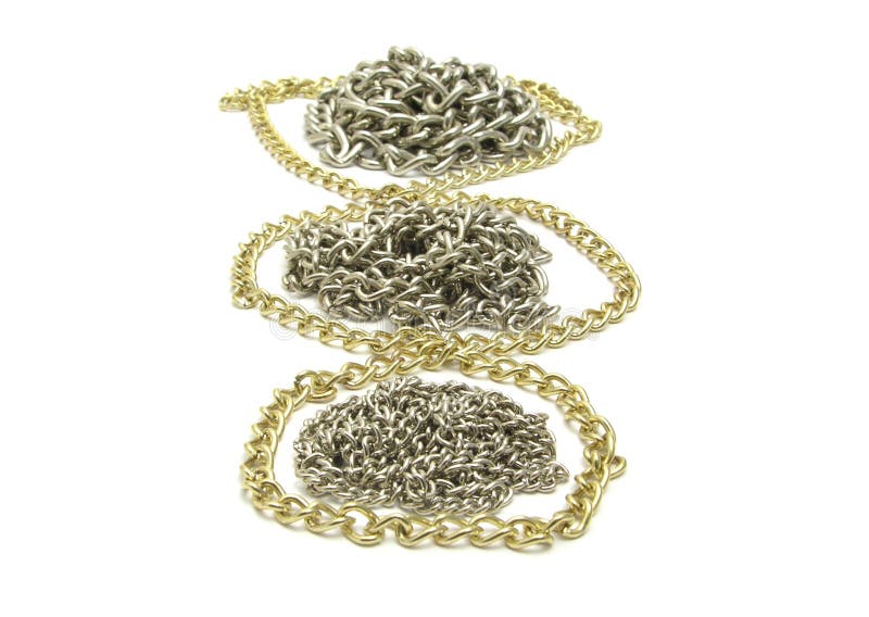 Severals chains of metal stock photo. Image of isolated - 7542396