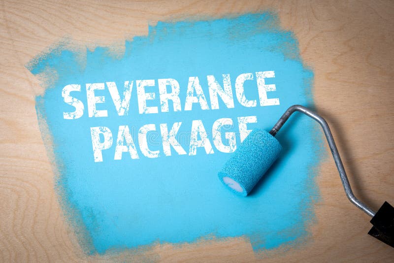 Severance Package Concept with Paint Roller on Wood Background Stock ...
