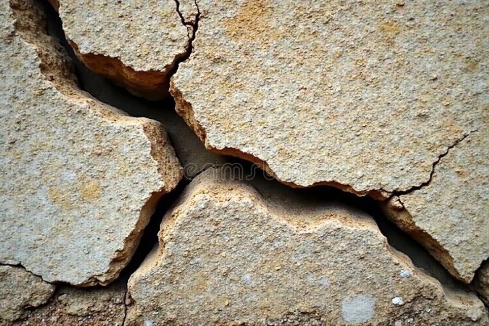 Severe Cracks on a Partially Destroyed Stone Wall, Erosion, Structural ...