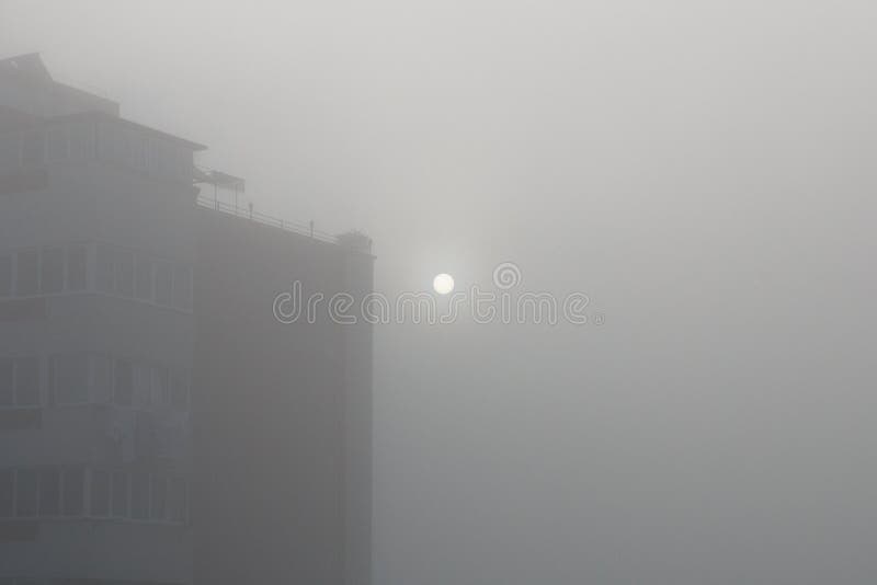 Severe Fog and Haze in the City Stock Image - Image of factory ...