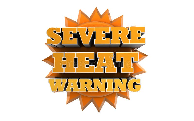 Heat warning sign, stock vector. Illustration of label - 95019309