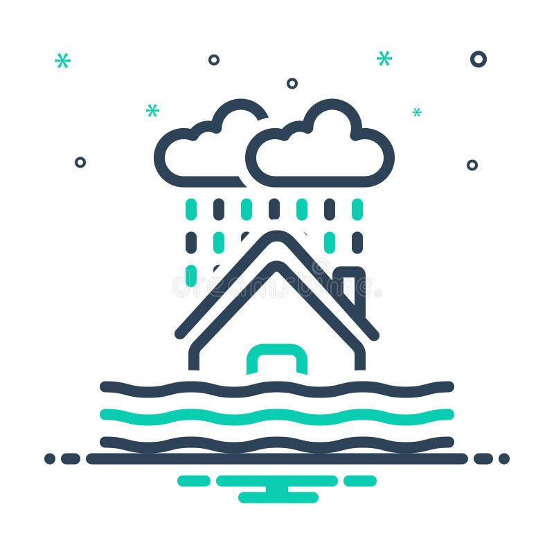 Mix Icon for Severe, Flood and Harsh Stock Illustration - Illustration ...