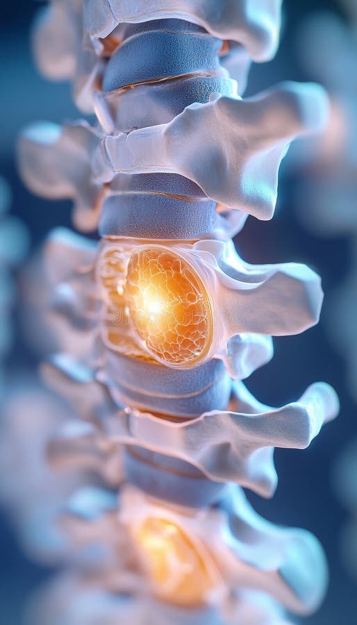 Severe Spinal Disc Degeneration 3d Rendering of a Damaged Disc and ...