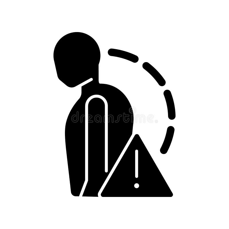 Severe Stiff Scoliosis Black Glyph Icon Stock Vector - Illustration of ...