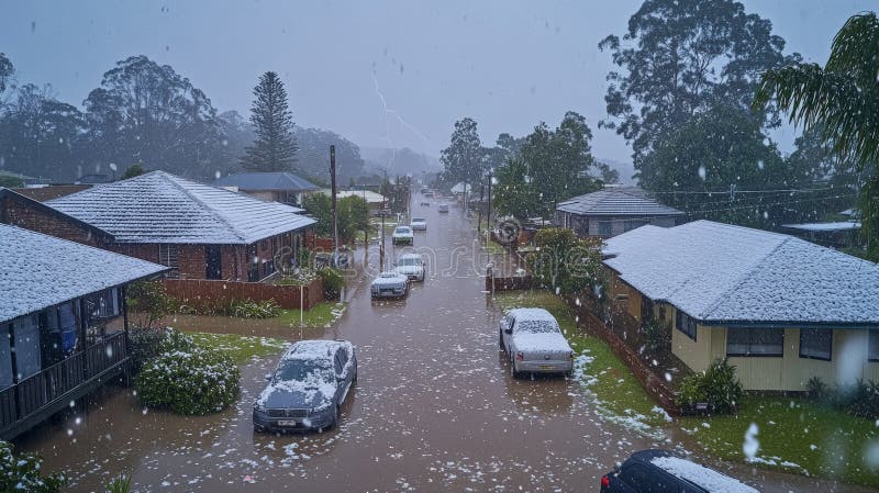 Severe Storm Floods Residential Neighborhood with Hail and Lightning ... Severe Storm Floods Residential Neighborhood with Hail and Lightning ...