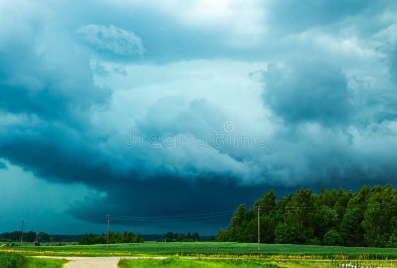 Severe Thunderstorm Clouds, Landscape with Storm Clouds Stock Photo ...