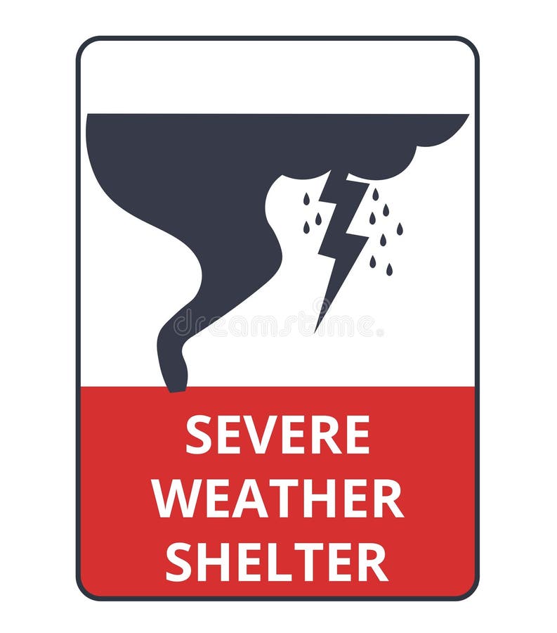 Severe Weather Shelter Sign Stock Vector - Illustration of extreme ...