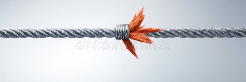 Severed Steel Rope Close Up a Closeup of a Damaged Steel Rope ...