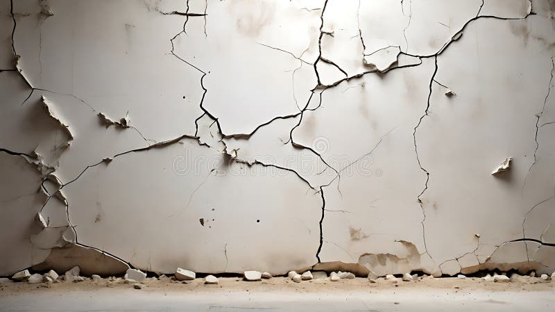 Severely Cracked Wall Showing Extensive Damage Stock Illustration ...