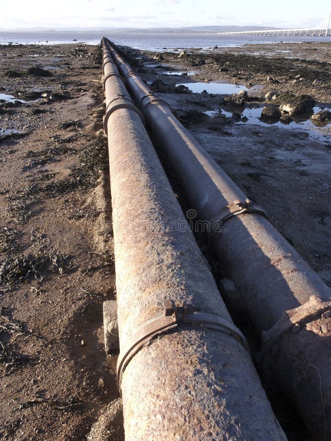 Severn beach stock photo. Image of rusty, river, pipe - 32293296