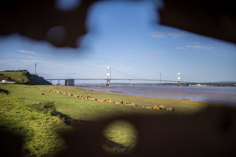 Severn Bridge, First Severn Bridge, Linking Wales and England, UK Stock ...