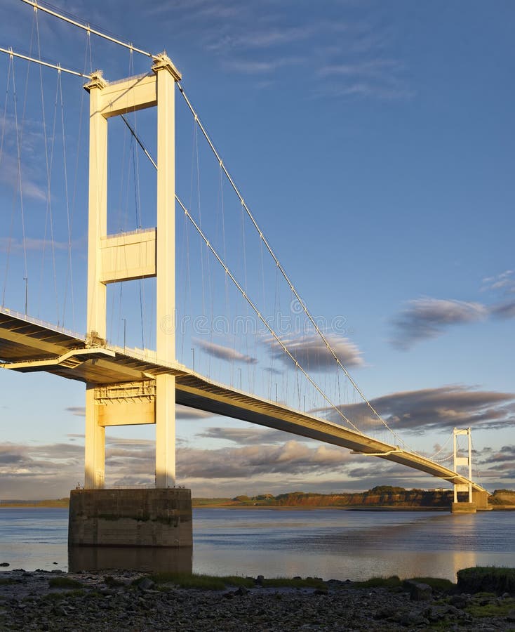 Severn Bridge stock image. Image of river, long, cliffs - 202057767