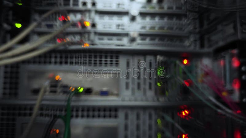 Severs Computer in a Rack at the Large Data Center. Stock Video - Video ...