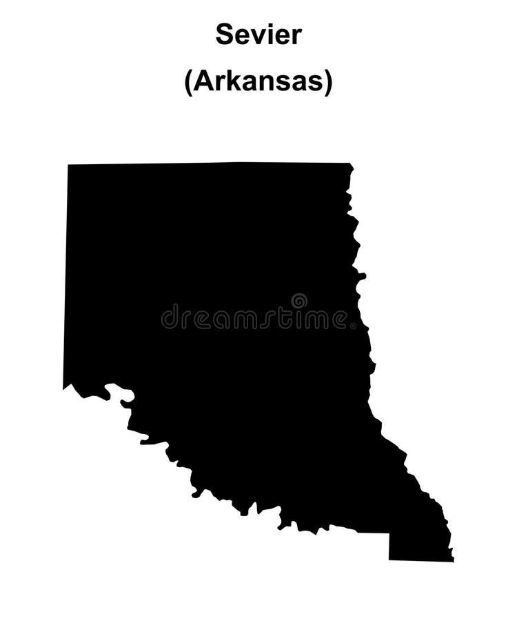 Sevier outline map stock vector. Illustration of silhouette - 357883467