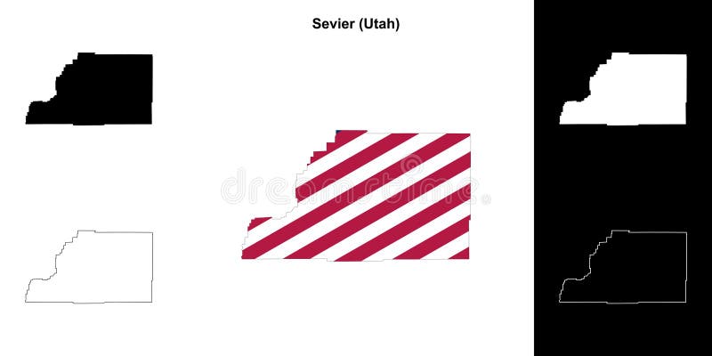 Sevier outline map stock vector. Illustration of template - 324143983
