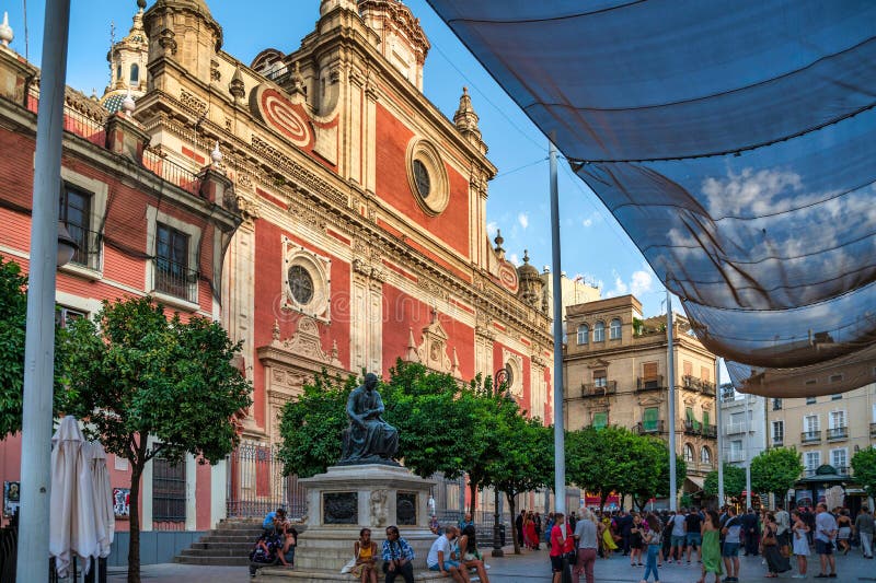 Sevilla downtown in spain editorial stock image. Image of building ...