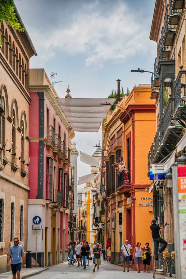 Sevilla downtown in spain editorial photo. Image of area - 255555121