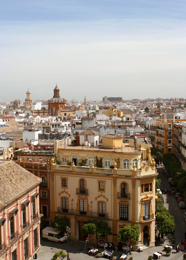 Seville buildings stock image. Image of attraction, river - 687797