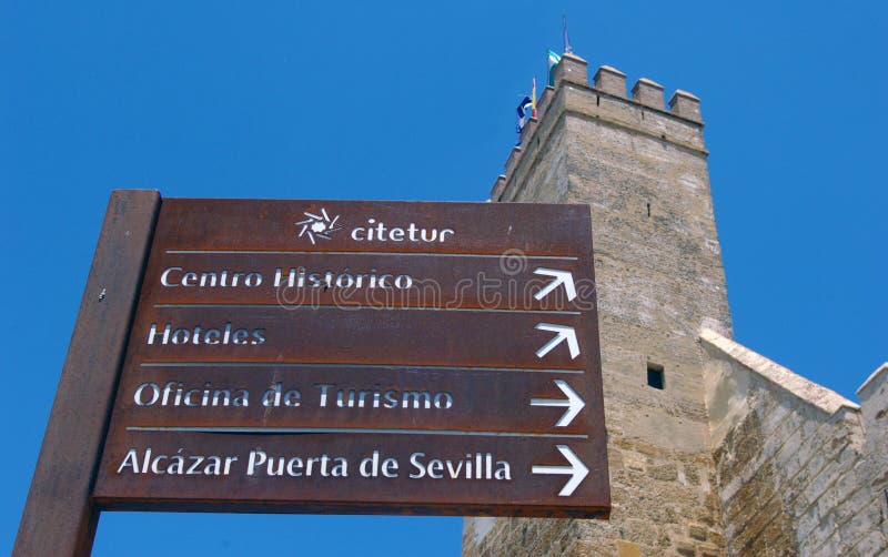 Seville landmarks signs. stock photo. Image of brown - 25162640