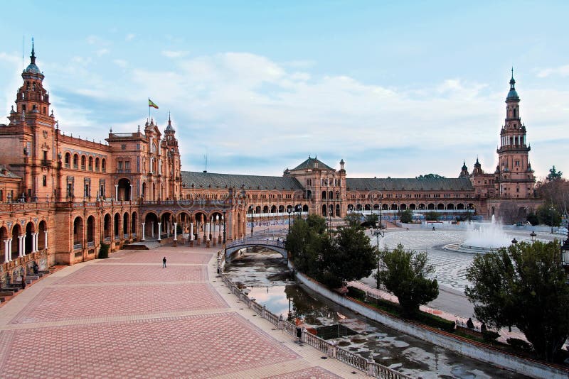 Seville, Overview of Plaza De Espana in Spain Stock Image - Image of ...