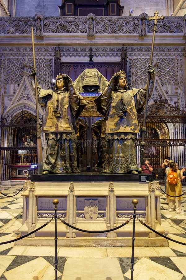 Tomb of Christopher Columbus in Seville Cathedral, Spain Stock Image ...