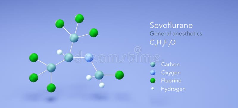 Sevoflurane Molecule, Molecular Structures, Anesthetic, 3d Model ...