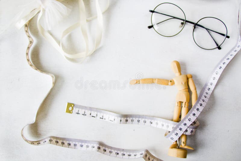 Sew Accessories, Study and Education. Glasses and Man Wooden Sample ...