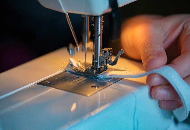 Sew a fabric by hand stock image. Image of fabric, hand - 177518623