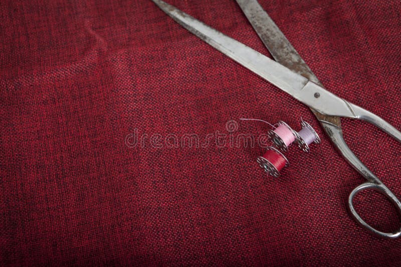Sew red cloth stock photo. Image of sewing, craft, clothing - 64709934