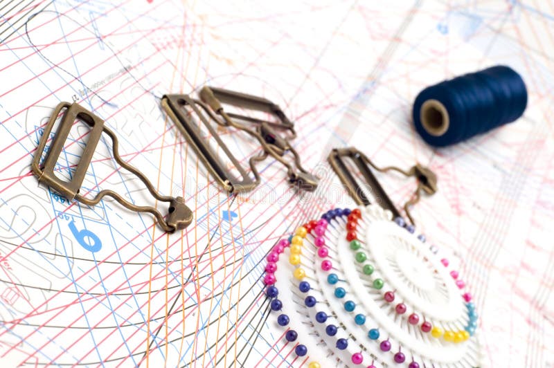 Sew tool with pattern stock image. Image of thread, cloth - 4184529