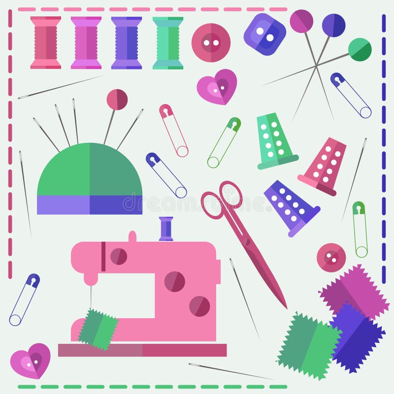 Sew vector set stock vector. Illustration of sewing, homemade - 65837001