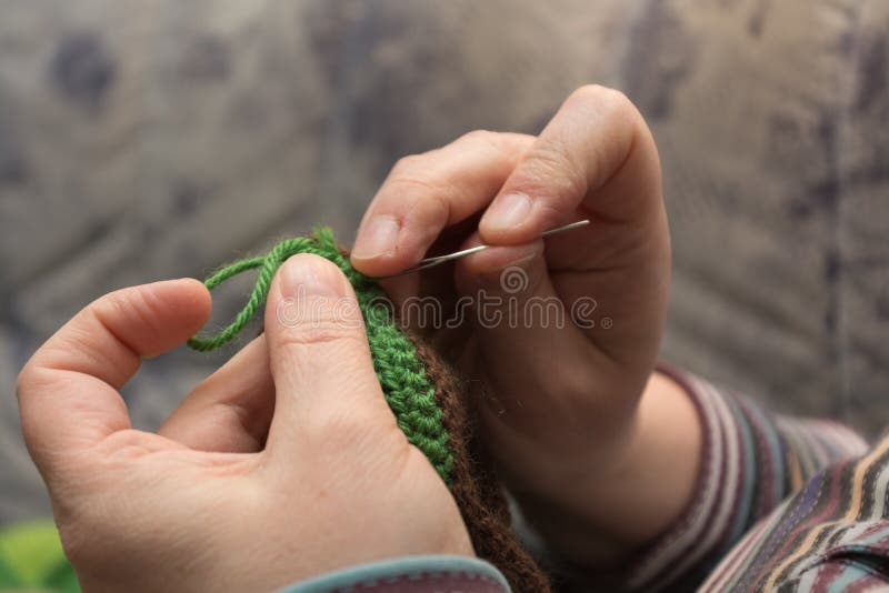 Sew woolen threads stock photo. Image of cottony, knitting - 75101436