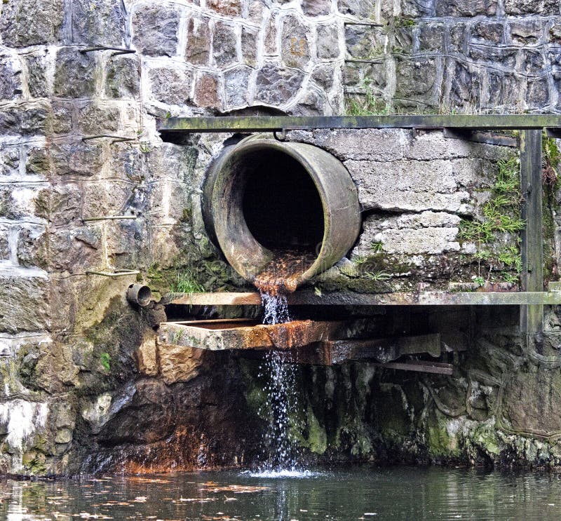 Sewage pipe stock photo. Image of flowing, drain, pollution - 27755346