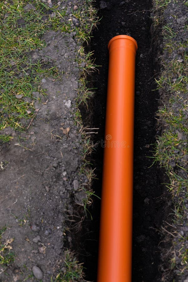 Sewage pipe stock photo. Image of pipeline, house, engineering - 217944640