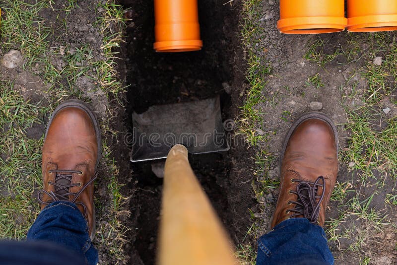 Sewage pipe stock photo. Image of construction, environmental - 217944898