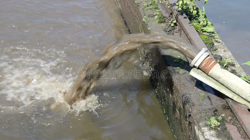 Sewage Pipe Polluting Water. Water Pollution Stock Footage - Video of ...