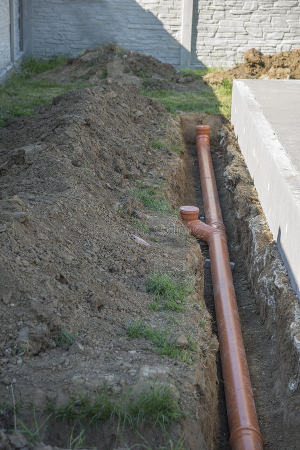 Sewage Pipe for a Water from the Roof Stock Image - Image of house ...