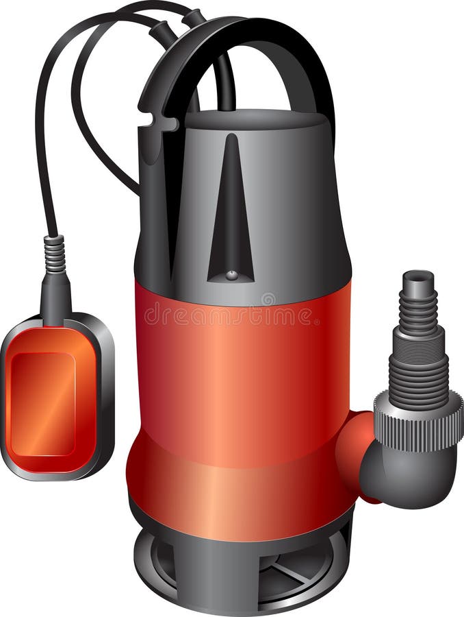 Sewage red pump stock vector. Illustration of drainage - 91052995