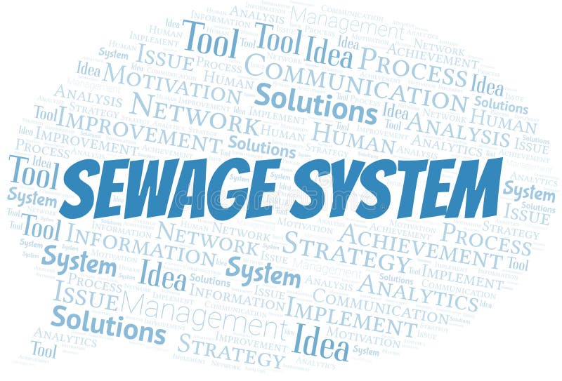 Sewage System Typography Vector Word Cloud. Stock Vector - Illustration ...