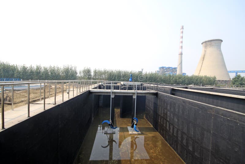 Sewage Treatment Works Building Facilities Stock Image - Image of metal ...