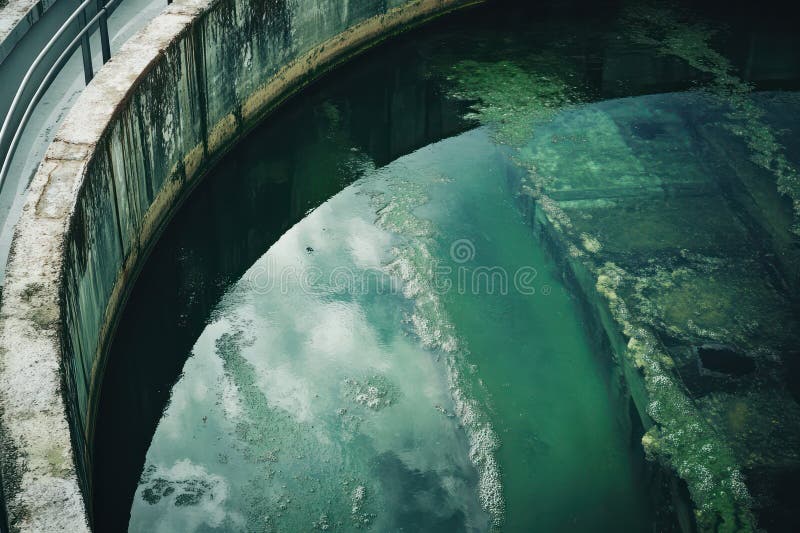 Sewage Water Treatment Process at Clarifier Basin Stock Image - Image ...