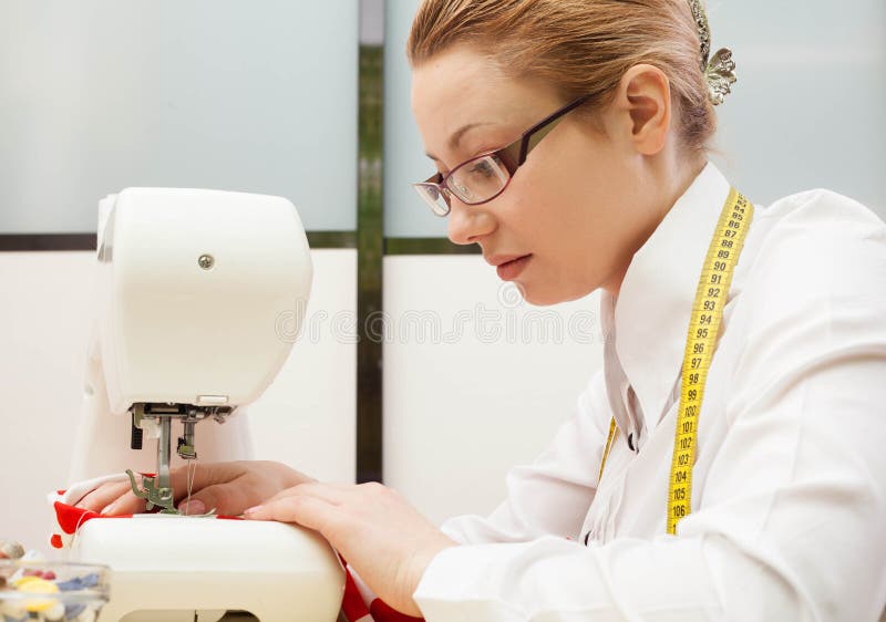 Sewer. stock photo. Image of sewing, light, handicraft - 29240434