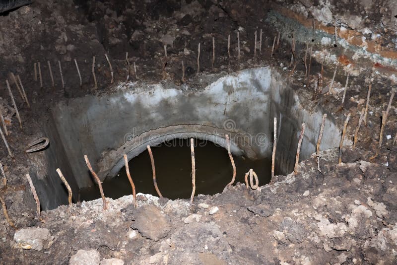 A Sewer is Being Built on the Side of the Road Stock Photo - Image of ...
